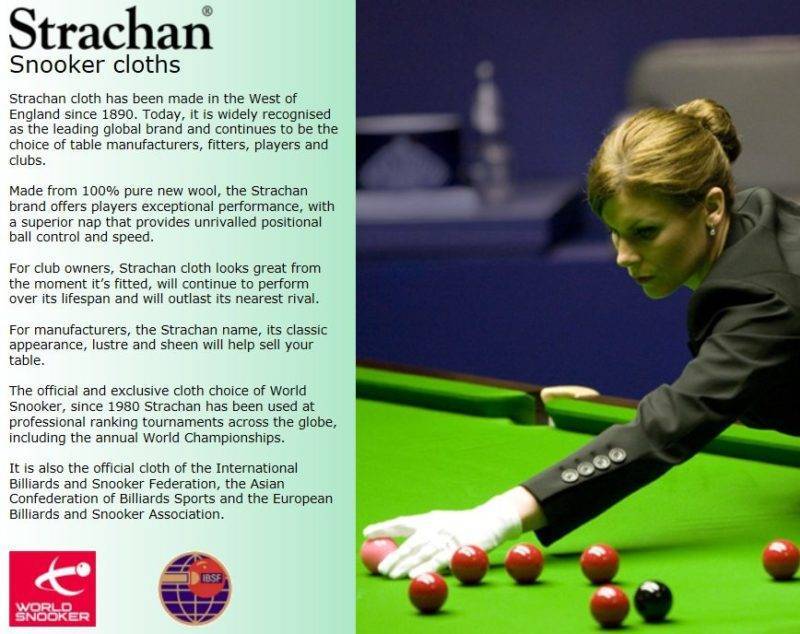 Strachan 30 Ounce 6811 Snooker & Pool Table Cloth | World Cue Sports